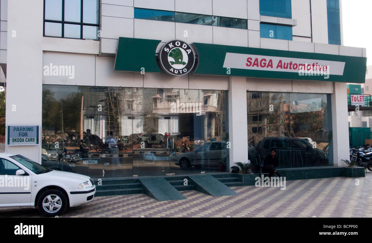 European Skoda car dealer Jaipur Rajasthan India Stock Photo - Alamy