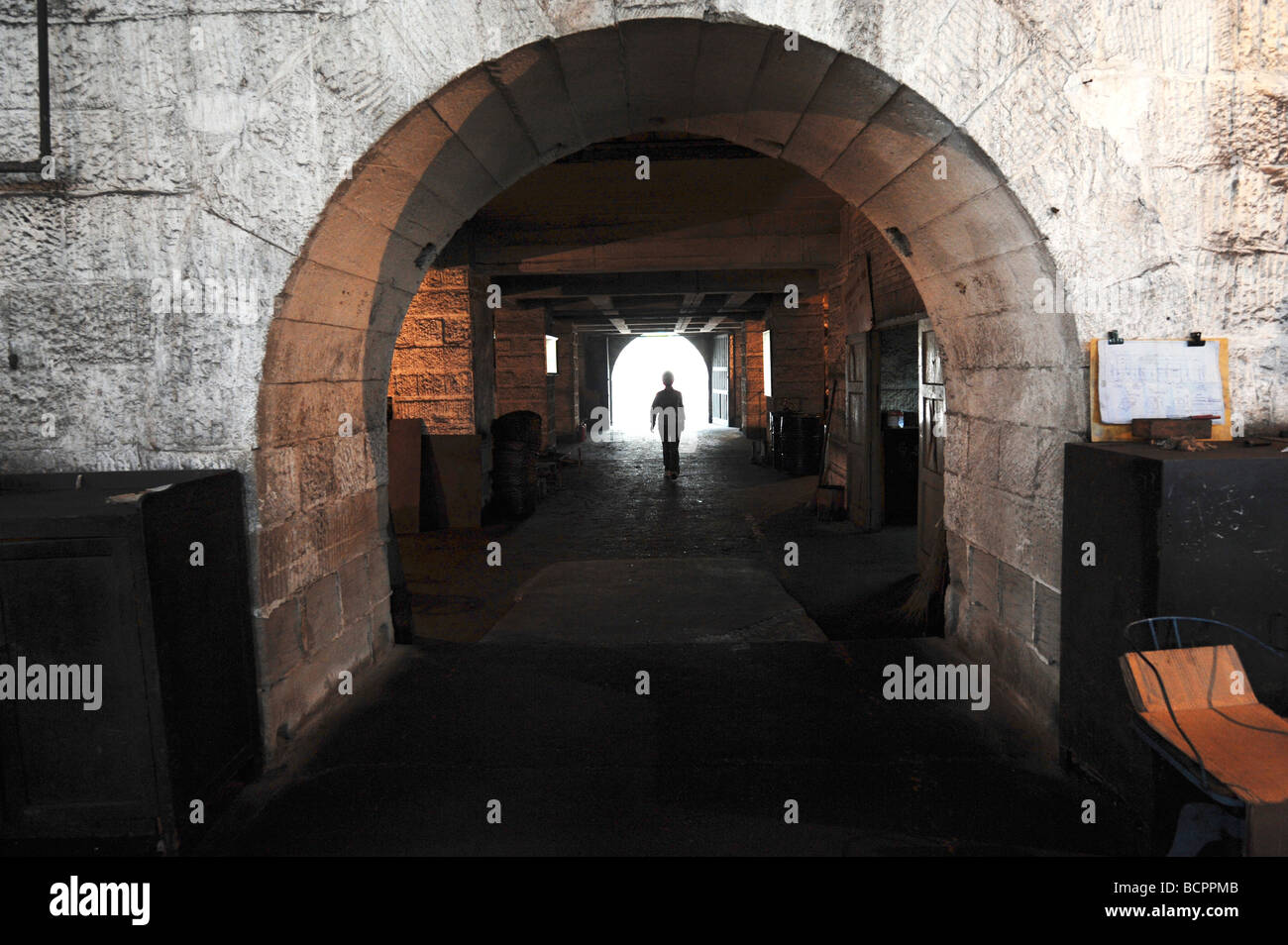 Heavy arch passages in old factory space built in 1937, Dongfeng ...
