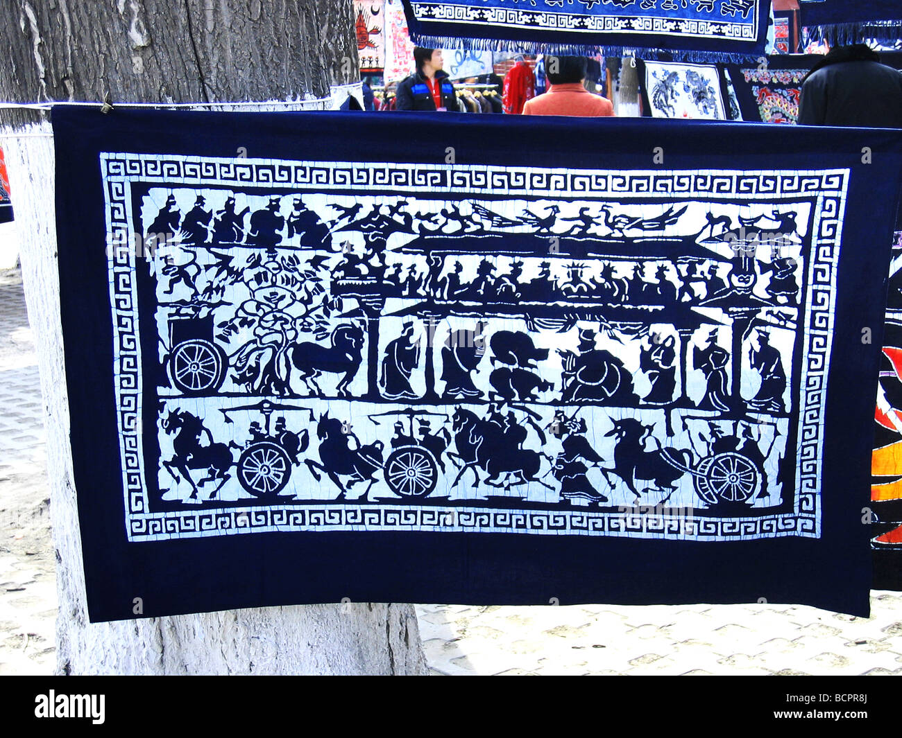 Wax Dye decorative scarf depicting patterns from Han Dynasty, Ditan ...