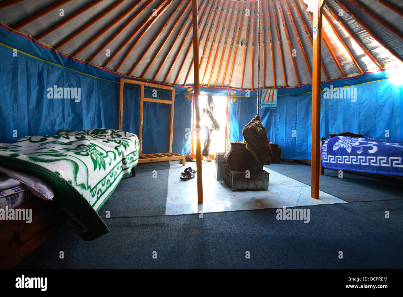 Interior of a traditional Ger, Mongolia Stock Photo - Alamy
