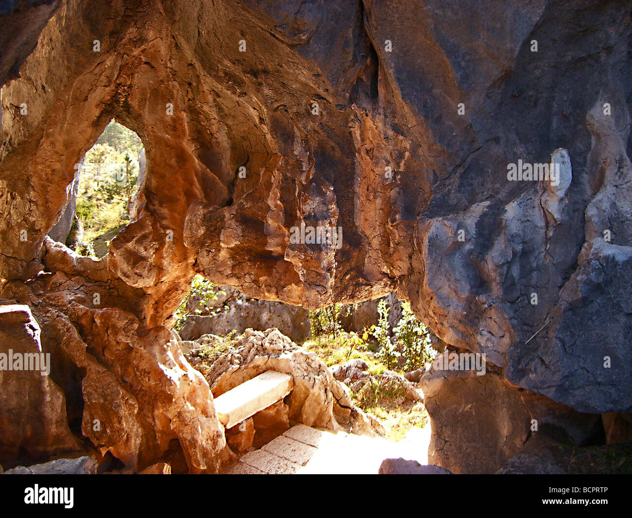Stone cave passage, The Stone Forest, Kunming, Yunnan Province, China ...