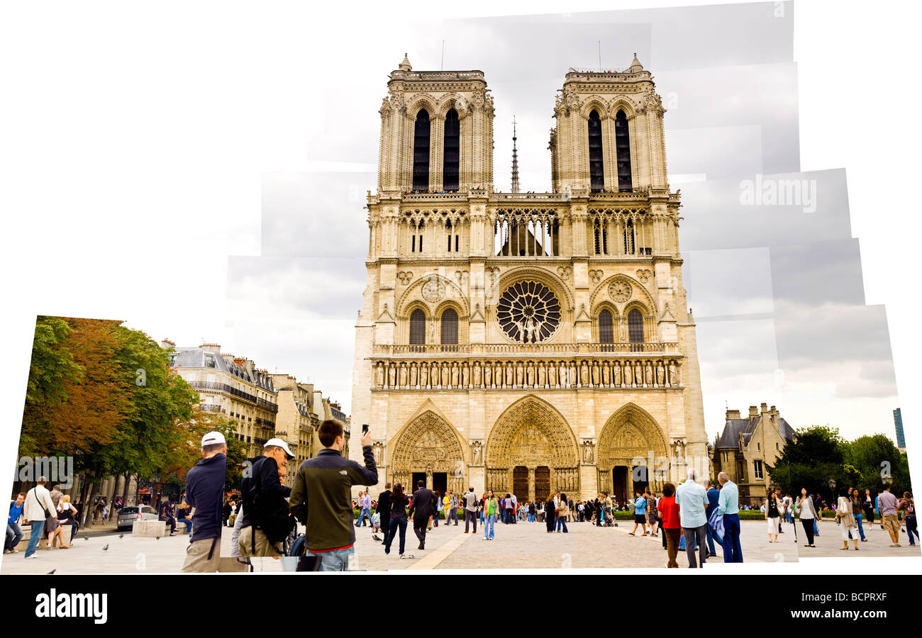 France Paris, Cathedral Notre Dame, digital composite Stock Photo - Alamy