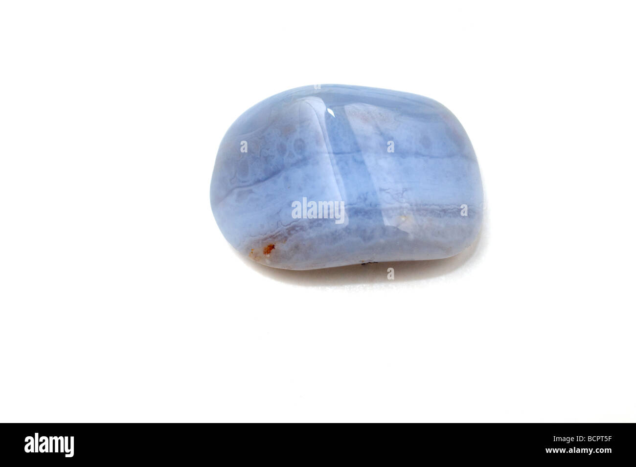 Cutout of a Blue Lace Agate gemstone on white background Stock Photo ...