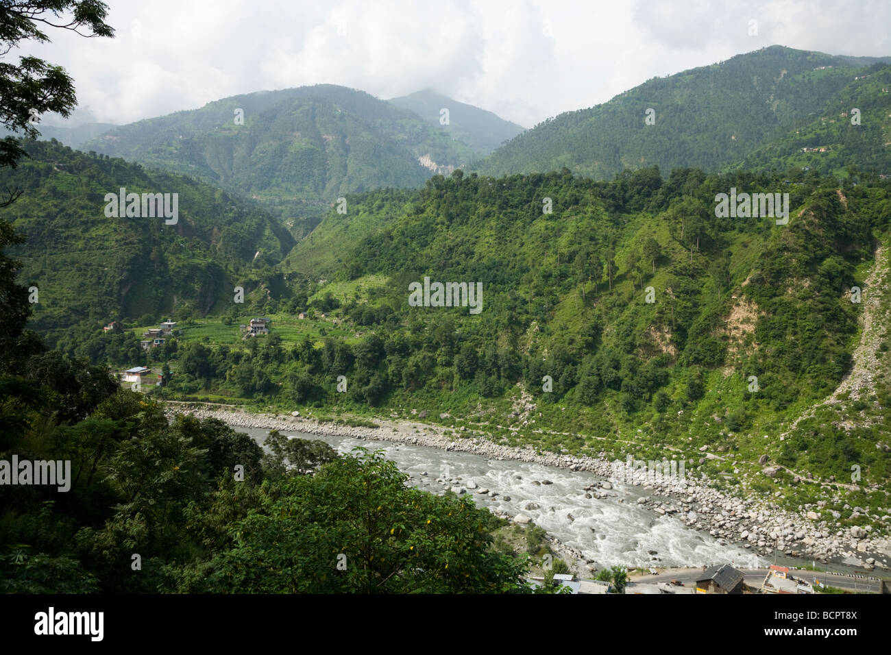The Ravi river near Chamba, and the scenery of Himachal Pradesh. India ...