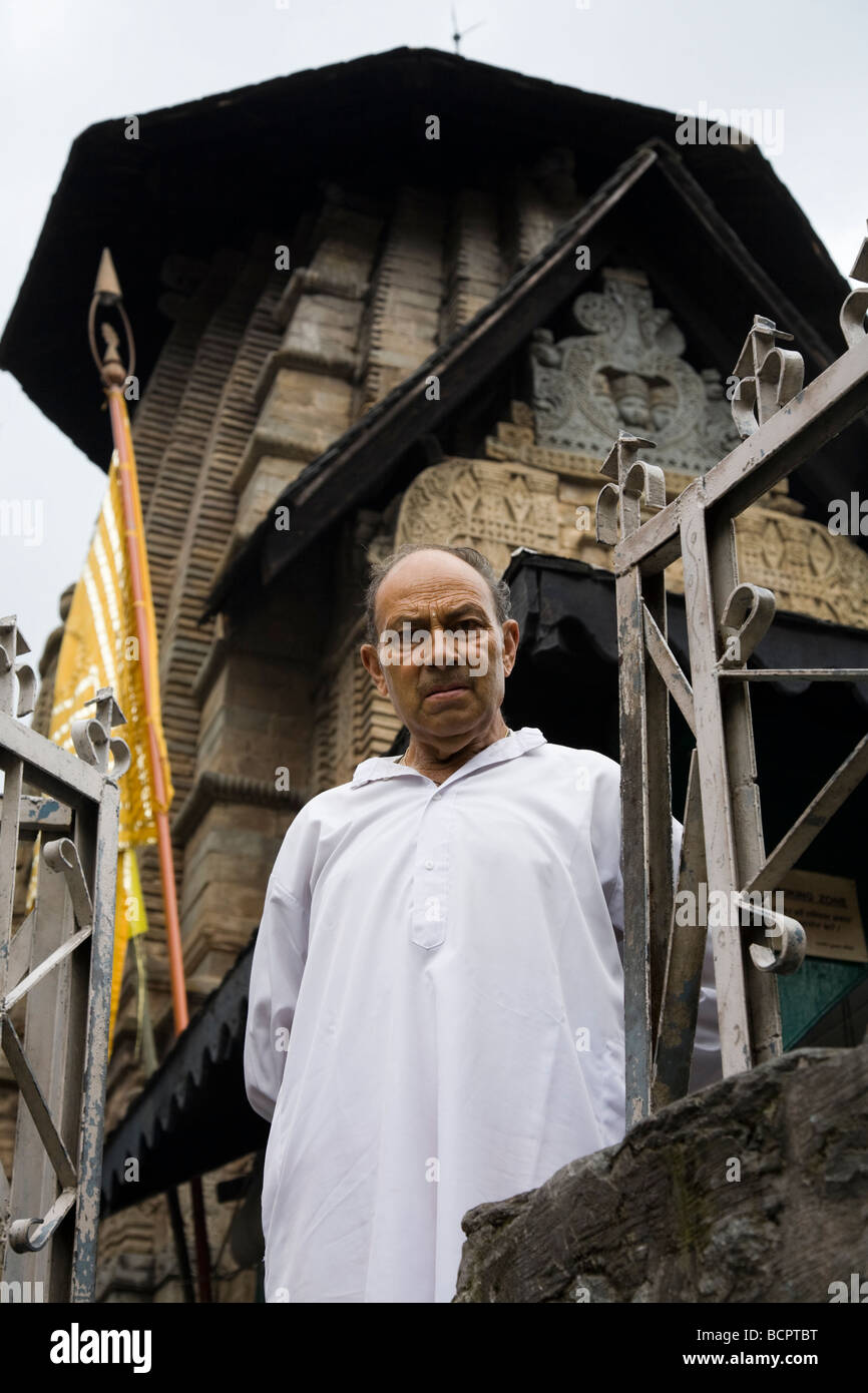 Indian Hindu man at the Shri Hari Rai temple (Vishnu temple), located ...