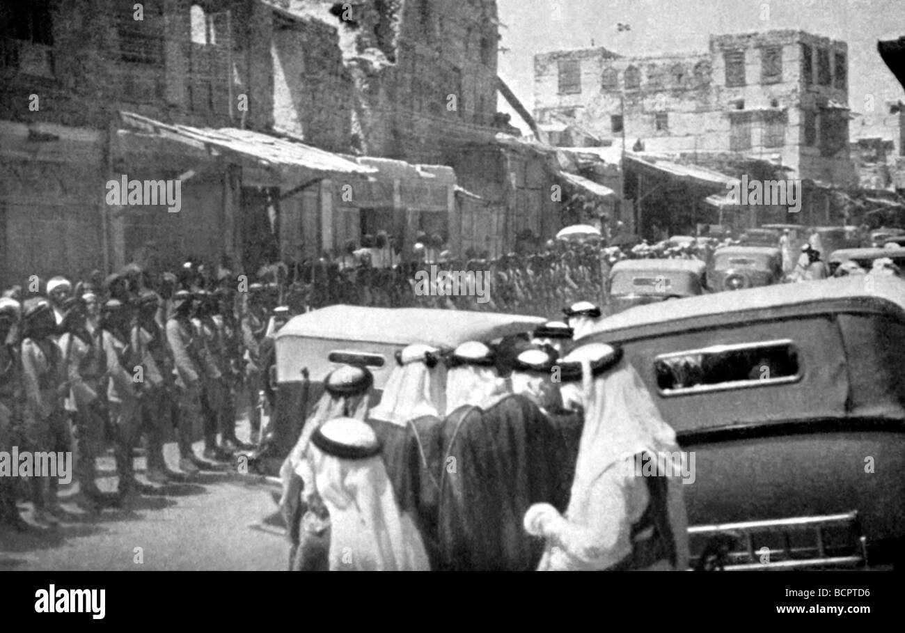 Mecca Saudi Arabia Friday Prayers Troops Presenting Arms 1945 Stock ...