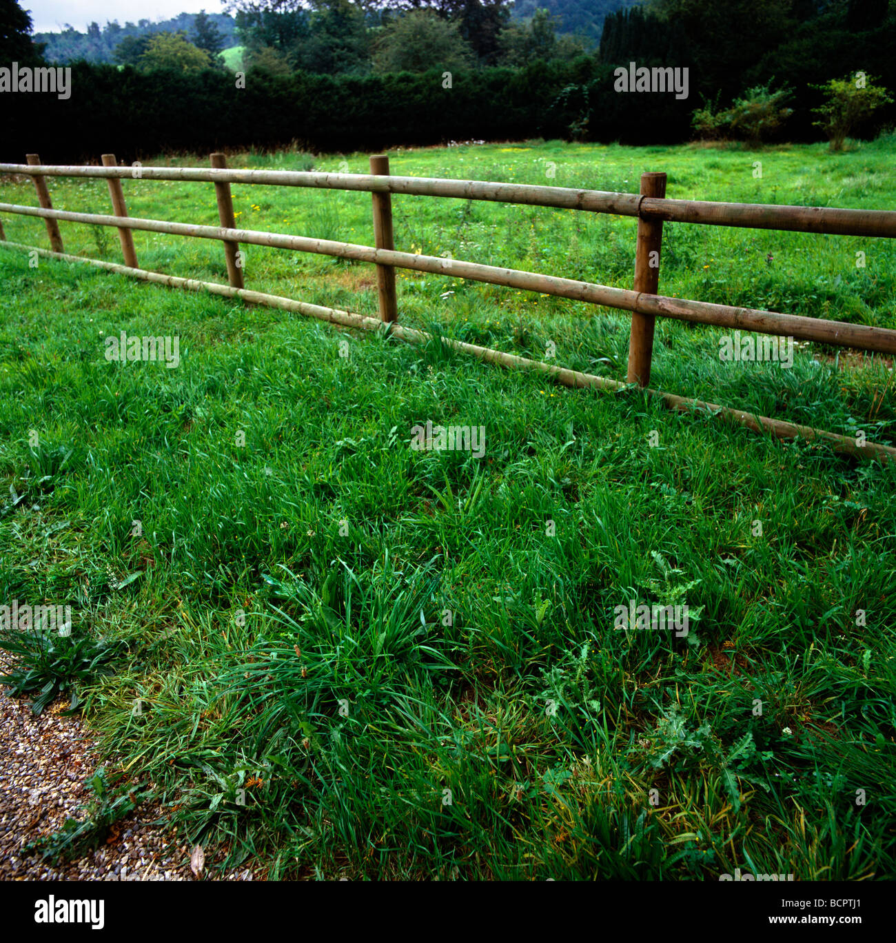 Fence And Field Stock Photo - Alamy