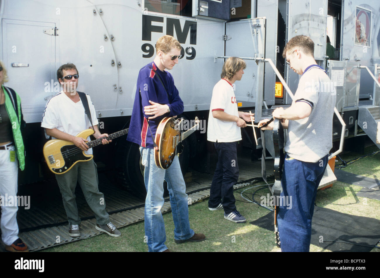 BBC Radio 1 one Roadshow band backstage Stock Photo - Alamy