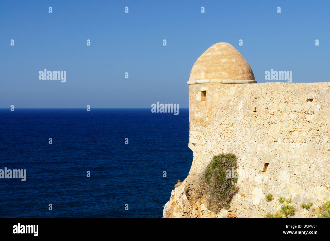Detail of the Venetian Fort at Rethymnon on the island of Crete, Greece ...