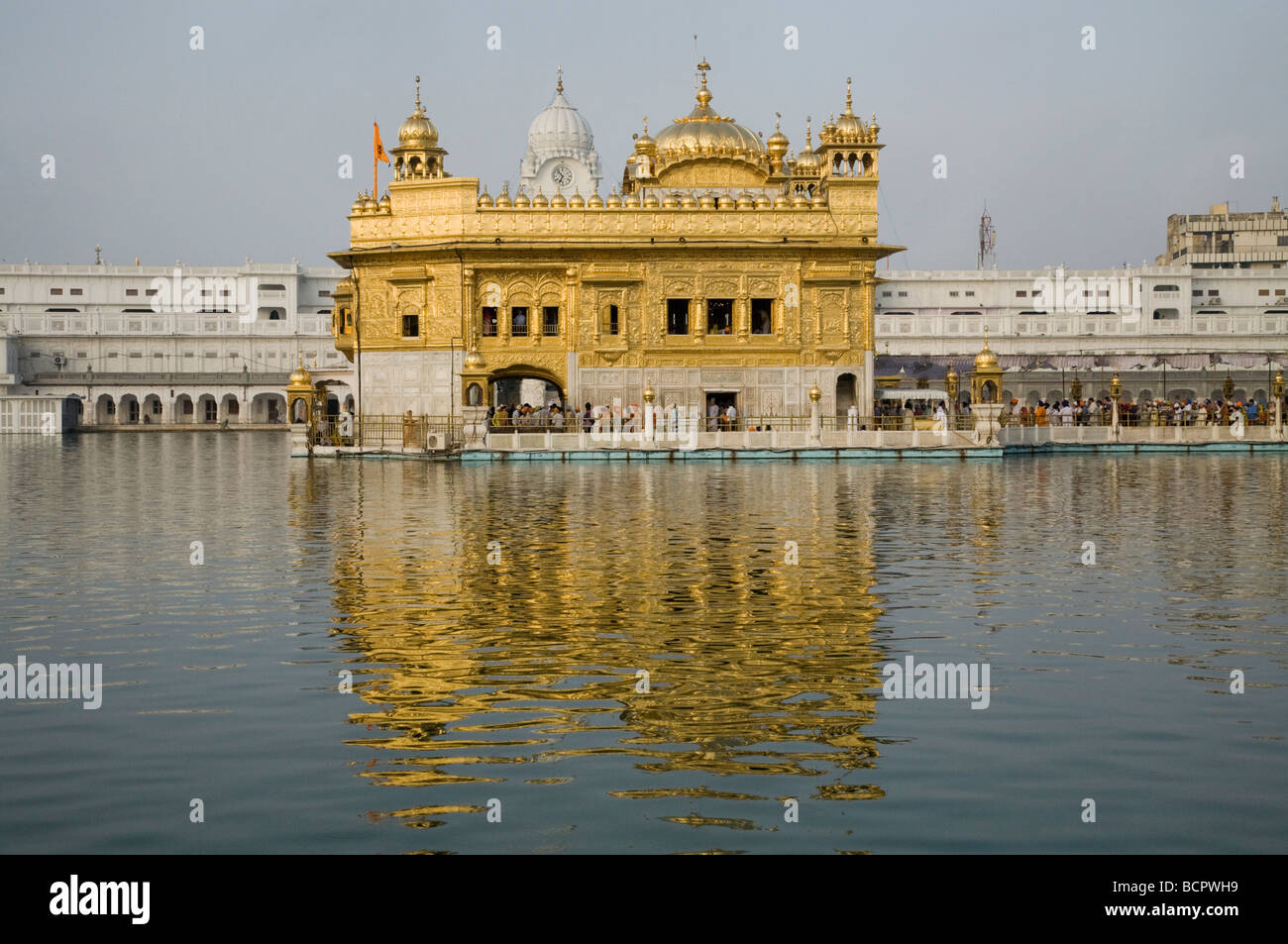 Water of the Sarovar (water tank) reflecting the Golden Temple (Sri ...
