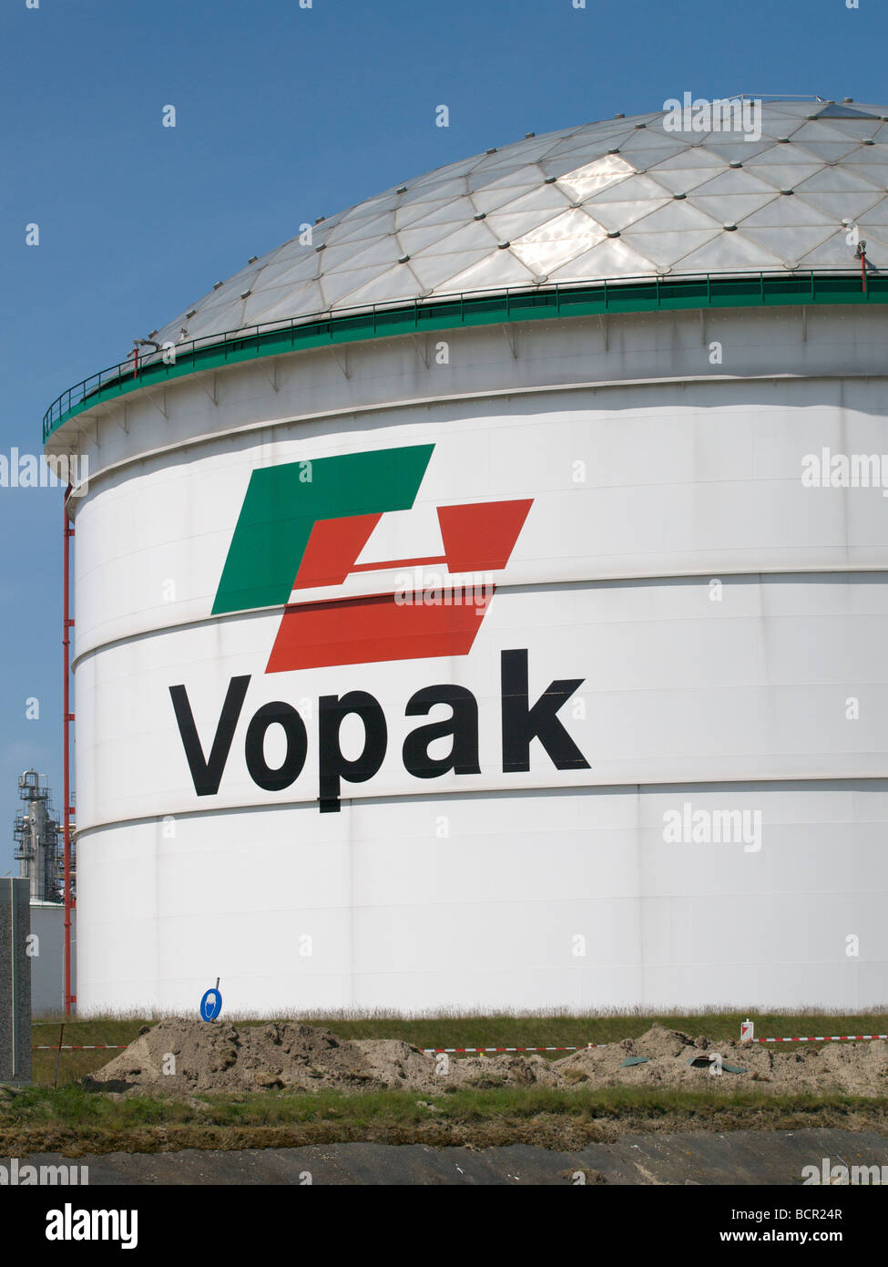 Vopak storage tank in the port of Rotterdam Zuid Holland the ...