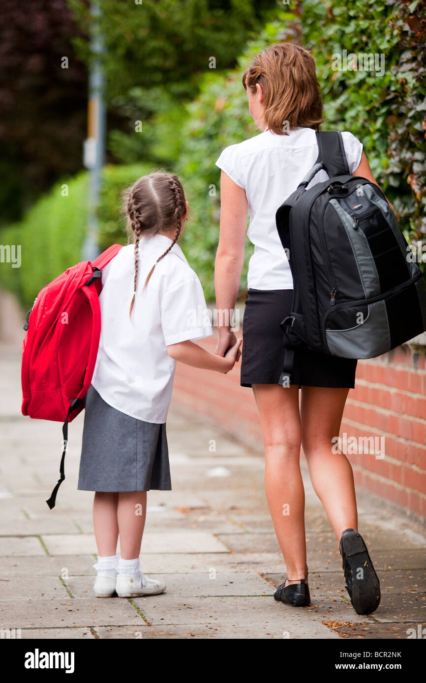 Teen Girl Walking Into School Uniform High Resolution Stock Photography ...