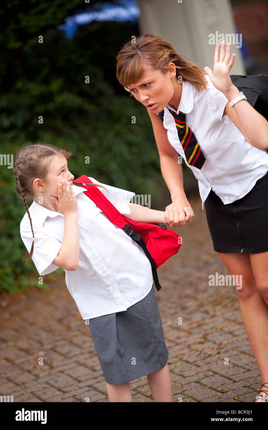 Girls late for school Stock Photo - Alamy