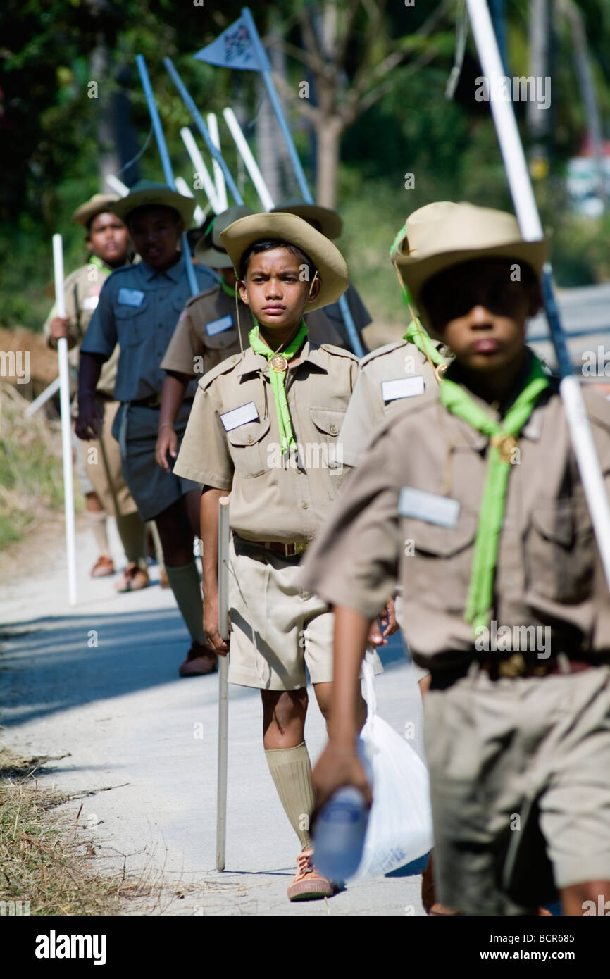 Thai Boy Scouts on Koh Samui, Thailand Stock Photo - Alamy