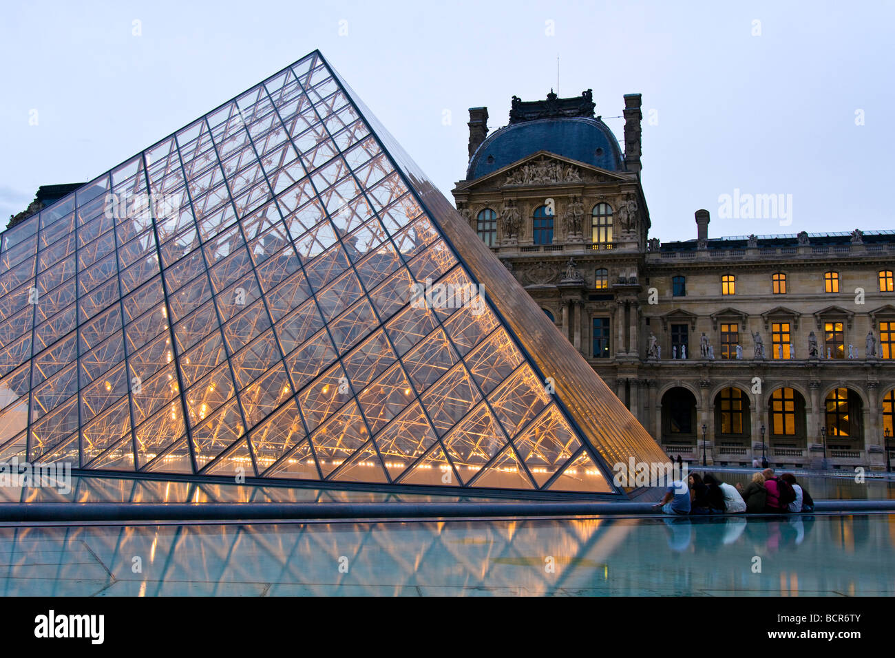 France Paris Musee Louvre Entrance Pyramid Stock Photo - Alamy