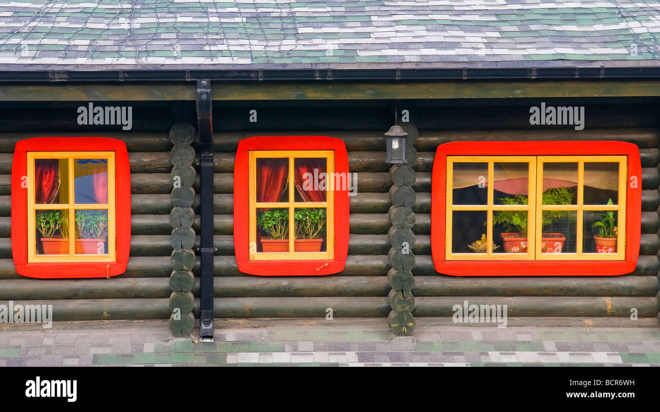 windows of a shack in ukranian village Stock Photo - Alamy