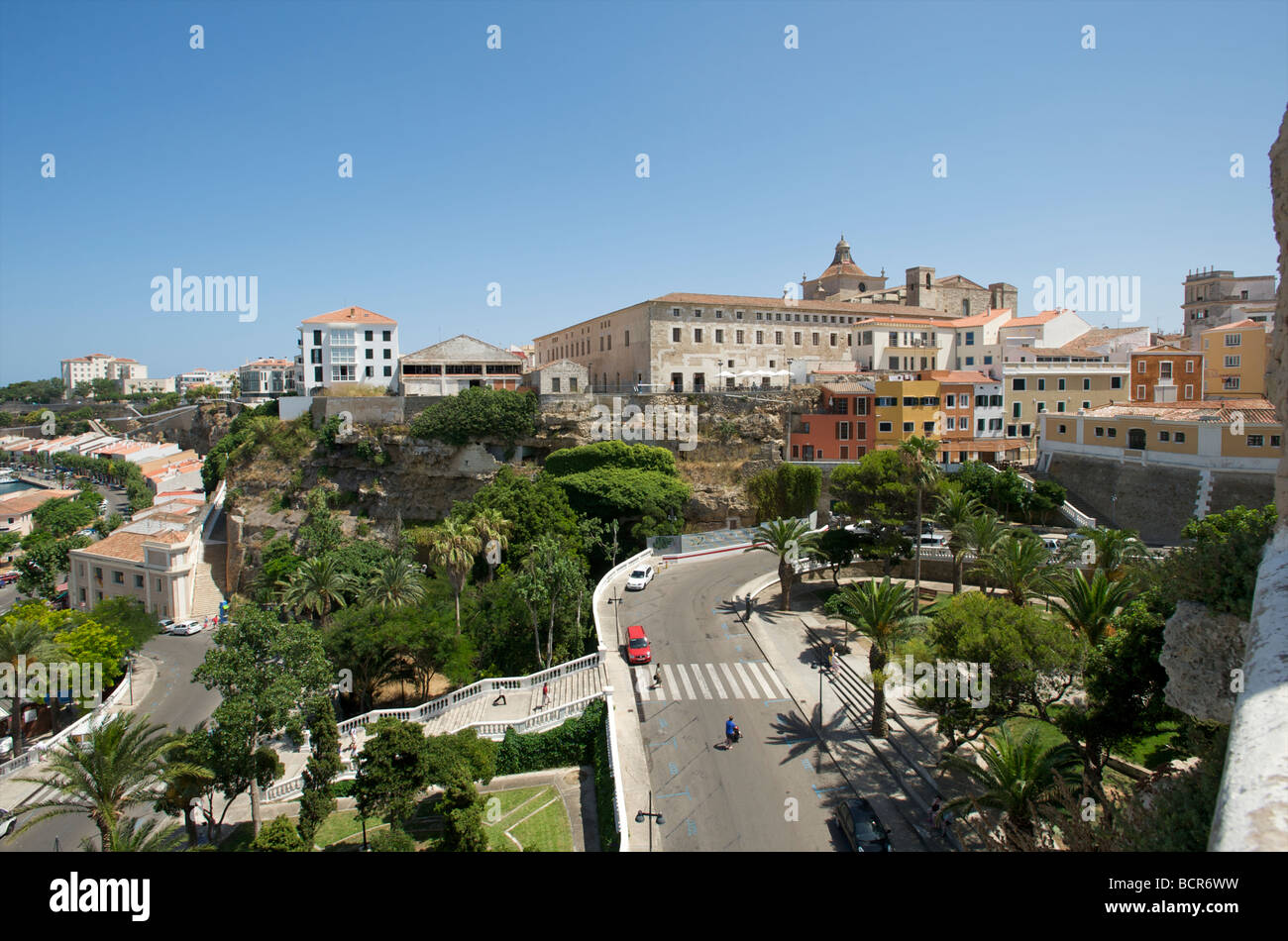 The steps down to the harbour of Mahon Stock Photo - Alamy
