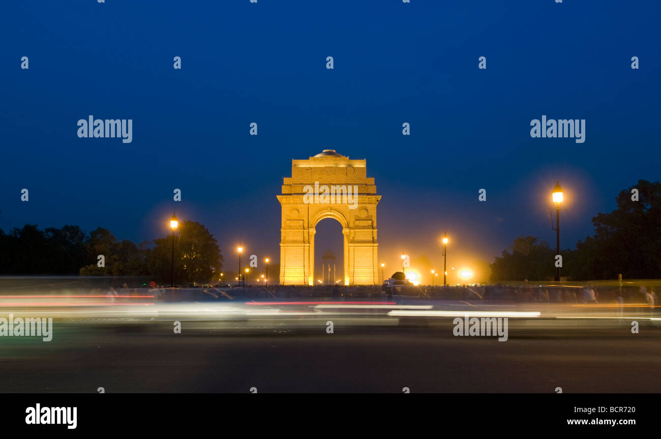 India Gate at dusk New Delhi India Stock Photo - Alamy