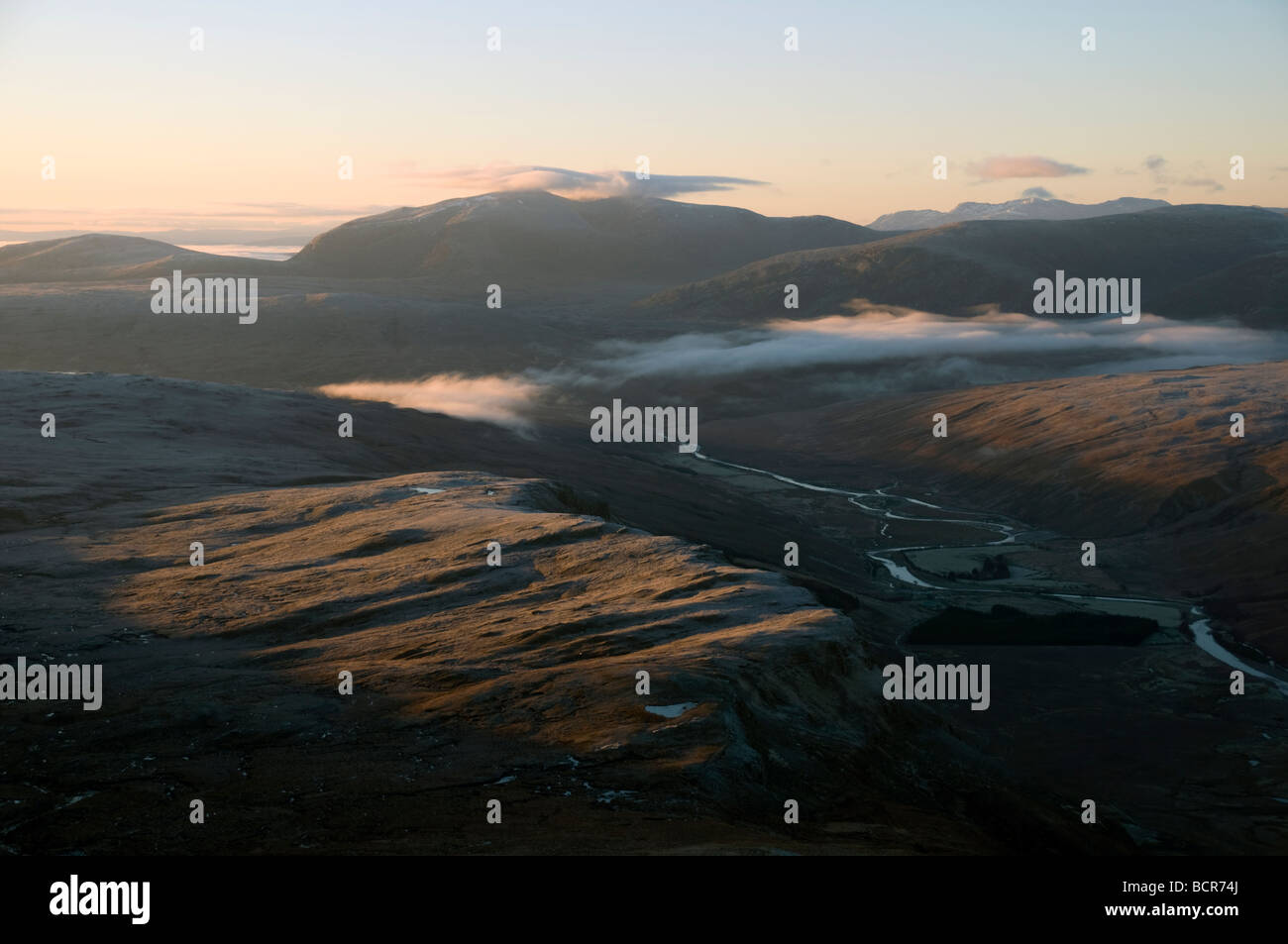 Ben Hee and Strath More from Ben Hope, Sutherland, Scotland, UK Stock ...