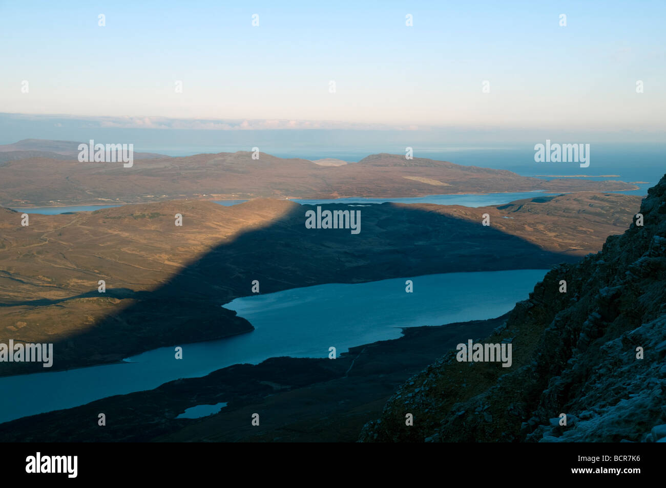 The shadow of Ben Hope over Loch More. From Ben Hope, Sutherland ...