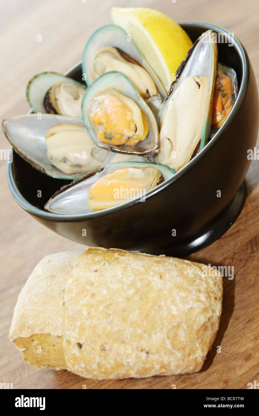 Bowl of Mussels Stock Photo - Alamy