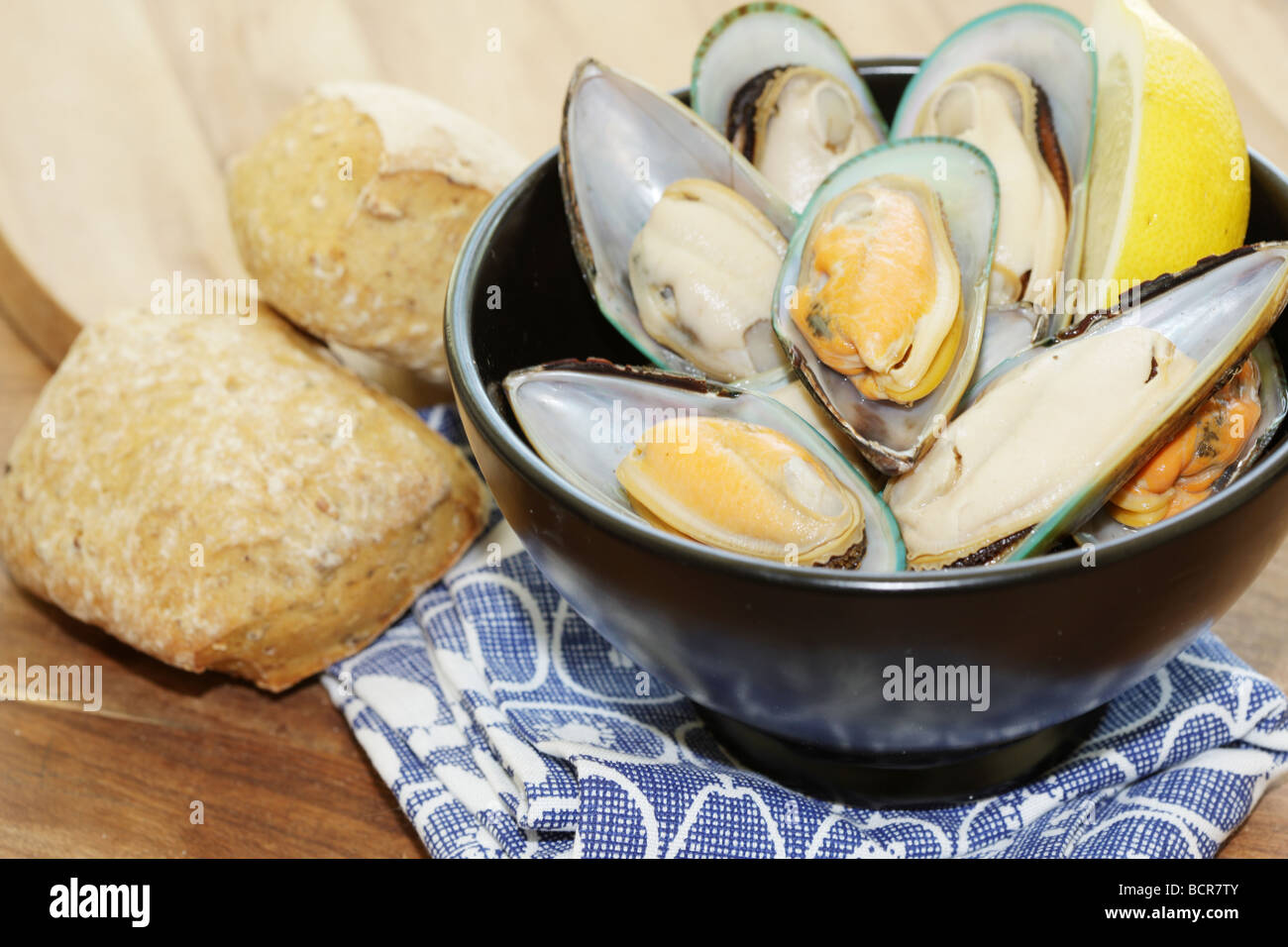 Bowl of Mussels Stock Photo - Alamy