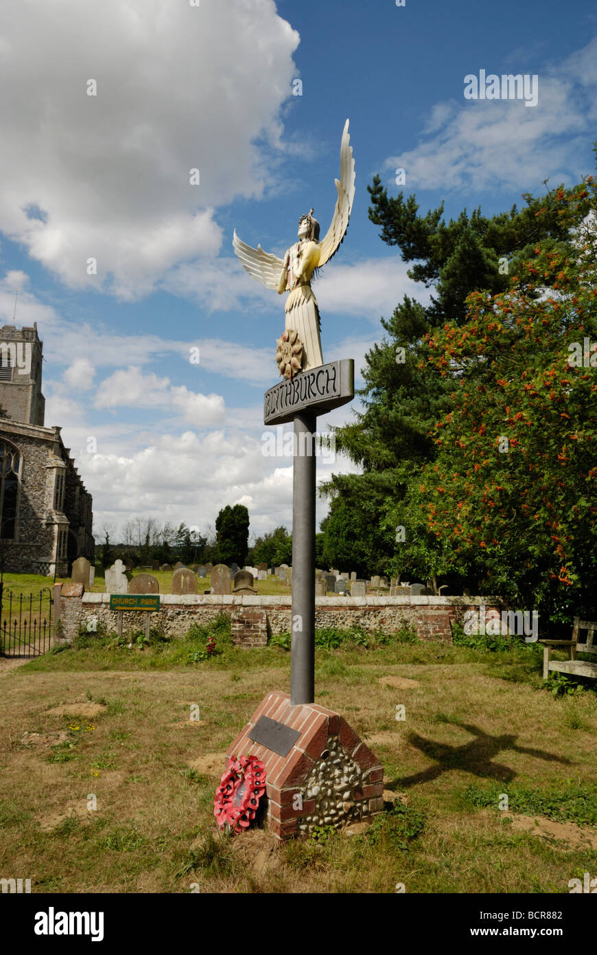 Village sign, Blythburgh, Suffolk, England Stock Photo - Alamy
