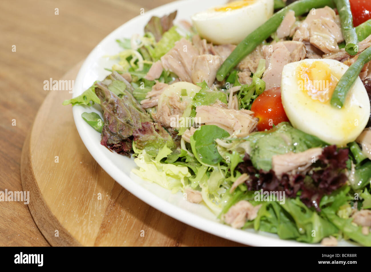 Healthy Fresh Mediterranean Style Salad Nicoise With Tuna Fish And Egg ...