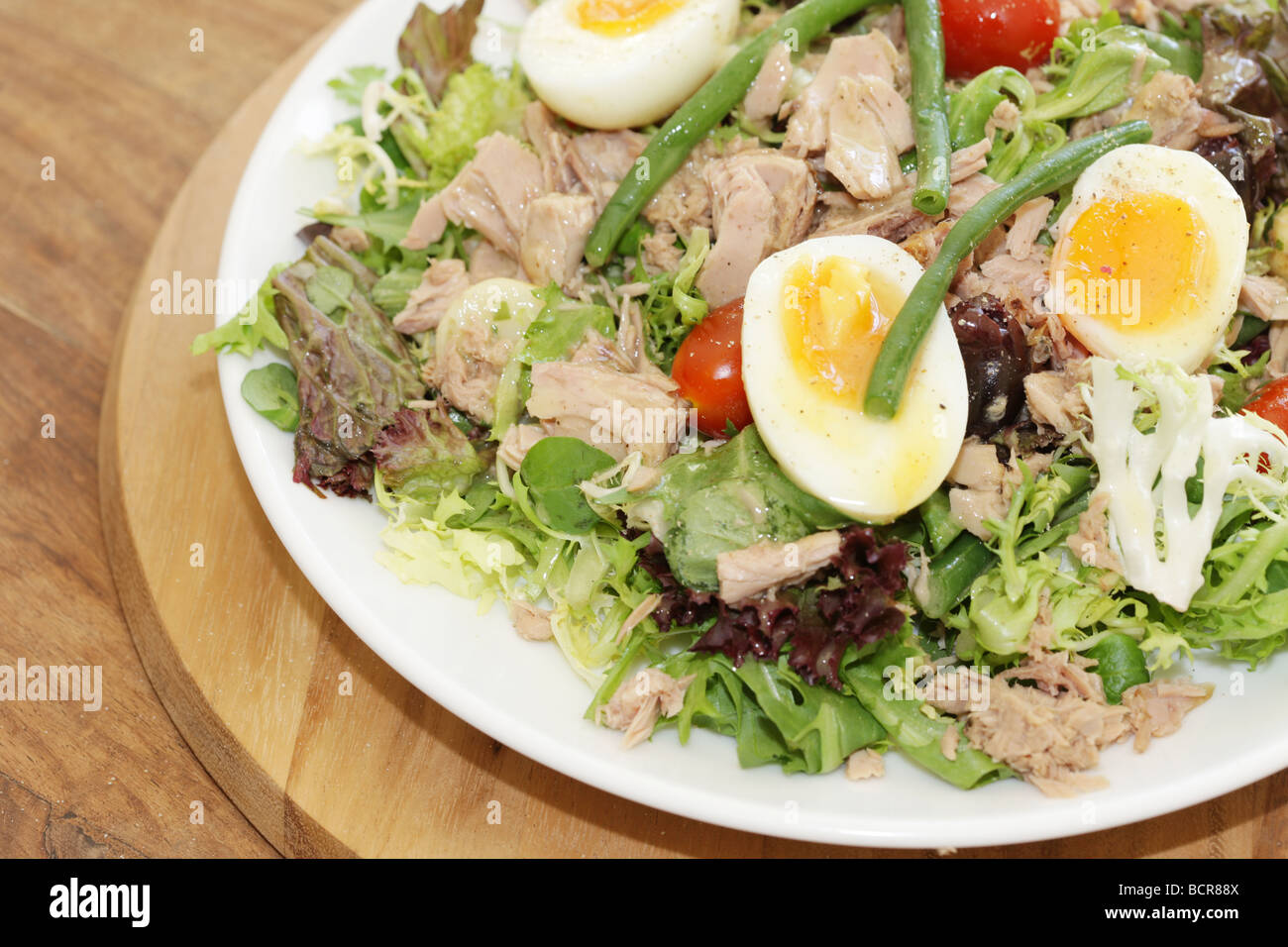 Healthy Fresh Mediterranean Style Salad Nicoise With Tuna Fish And Egg ...