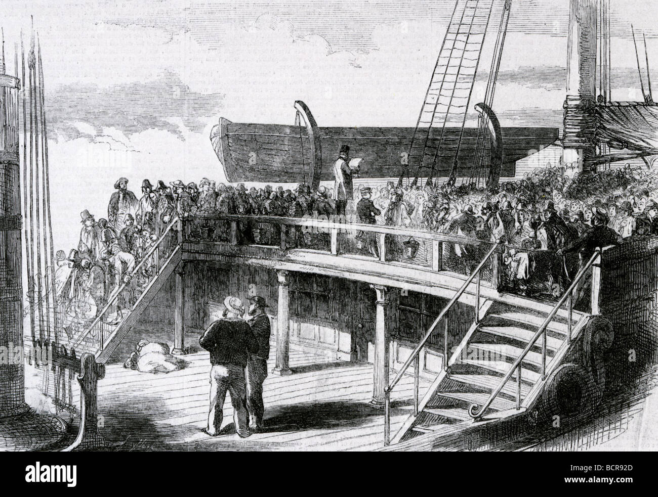 IRISH EMIGRATION A ship load of Irish emigrants prepare to leave for ...