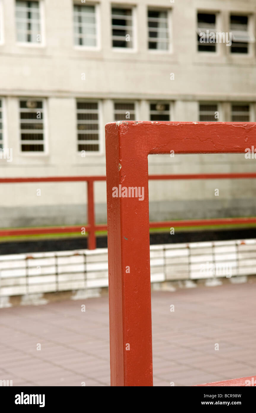 red right angle railing Stock Photo - Alamy