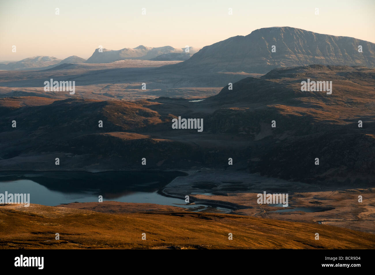 Ben Loyal and Ben Hope over Loch Eriboll from Cranstackie, Sutherland ...