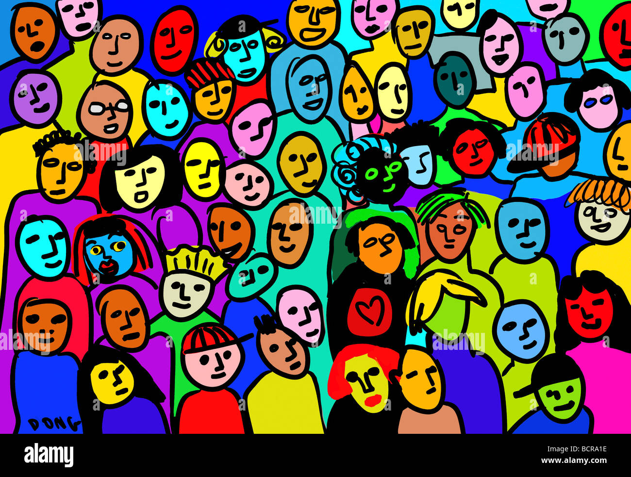 Computer graphics crowd people human hi-res stock photography and ...