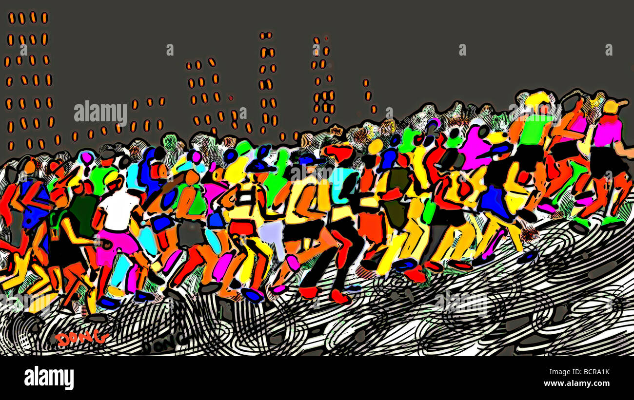 City early risers, 2007, Diana Ong (b.1940/Chinese-American) Computer ...