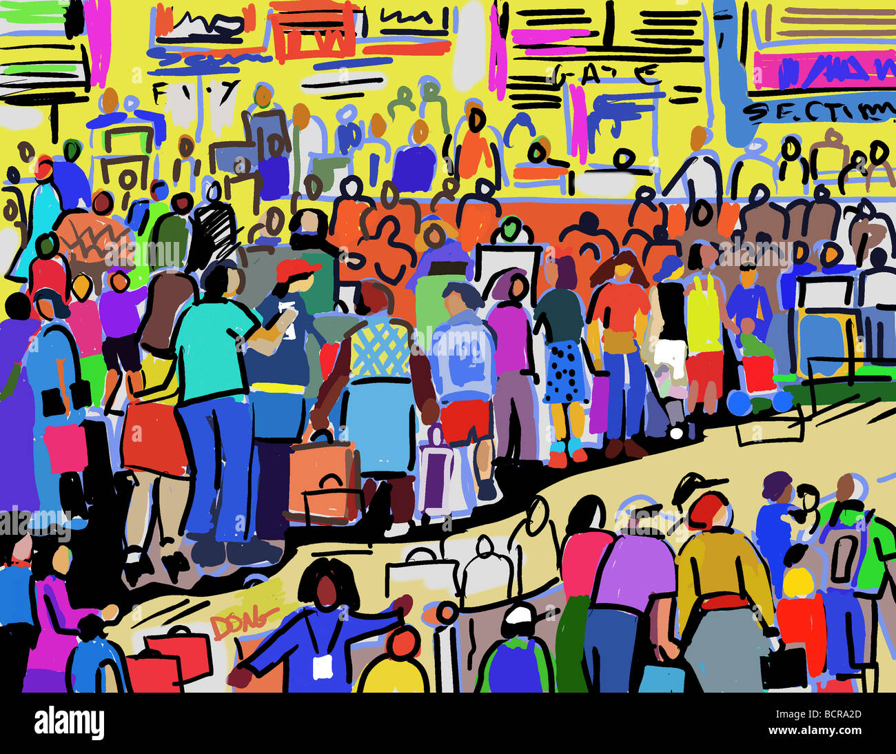 Crowd-airline, 2007, Diana Ong (b.1940/Chinese-American) Computer ...
