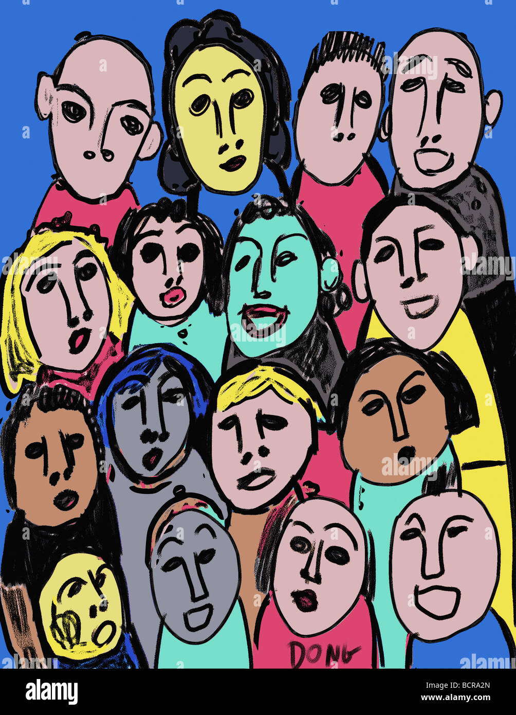 Crowd C, 2006, Diana Ong (b.1940/Chinese-American) Computer Graphics ...
