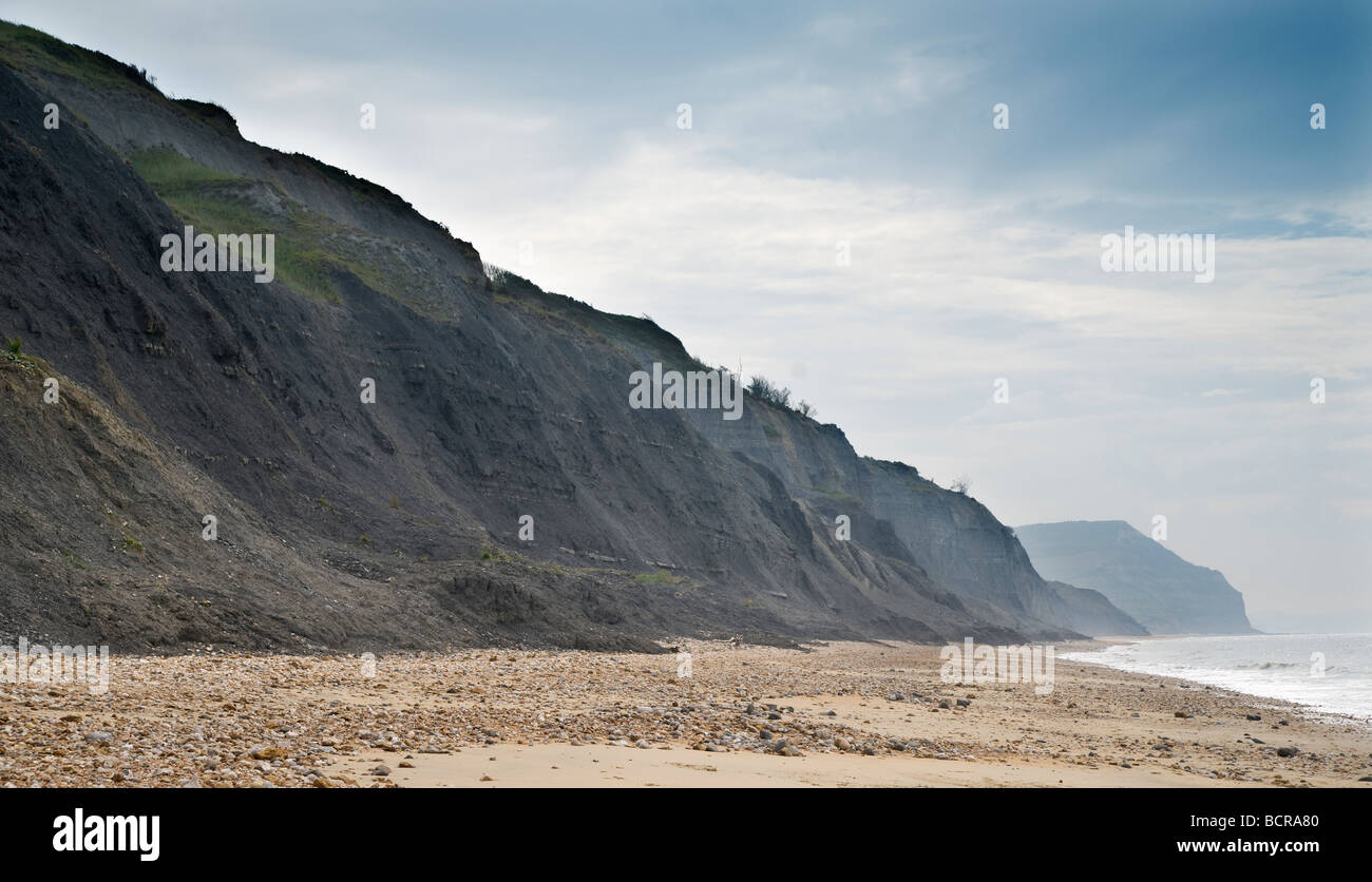 Eroded cliffs on Jurassic Coast near Charmouth, Dorset, England, UK ...