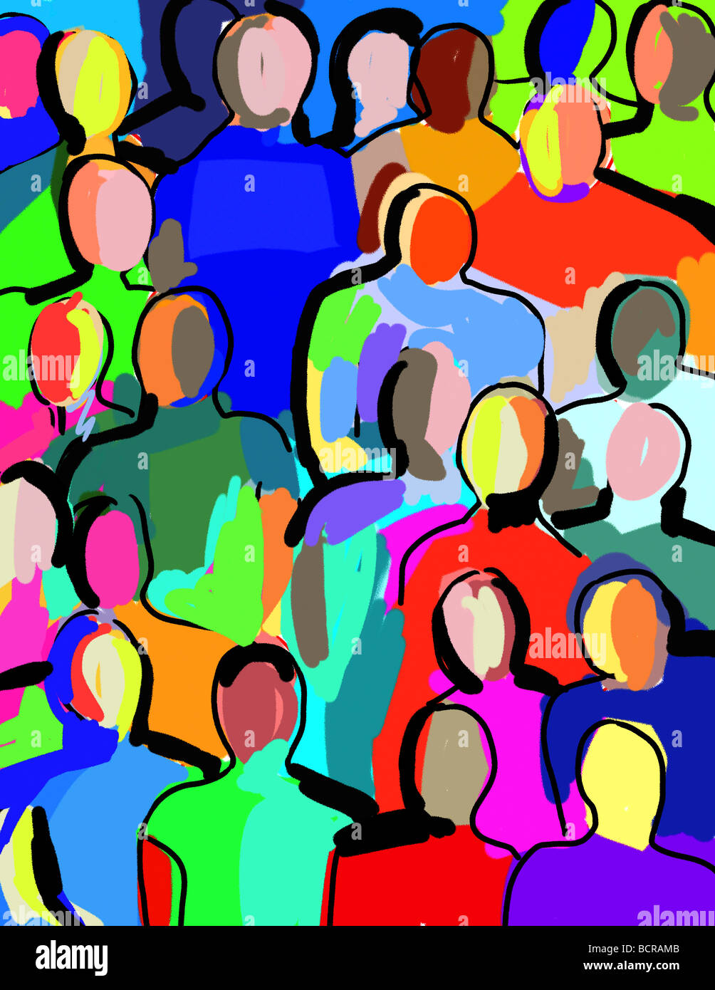 Crowd 5, 2007, Diana Ong (b.1940/Chinese-American) Computer Graphics ...