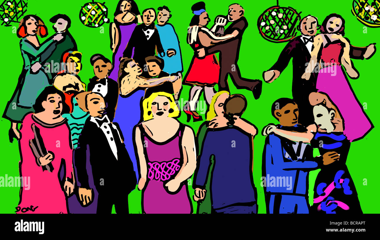 Lets dance crowd, 2007, Diana Ong (b.1940/Chinese-American) Computer ...