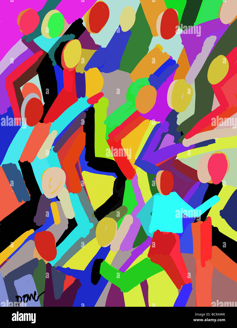 Abstract crowd painting hi-res stock photography and images - Alamy