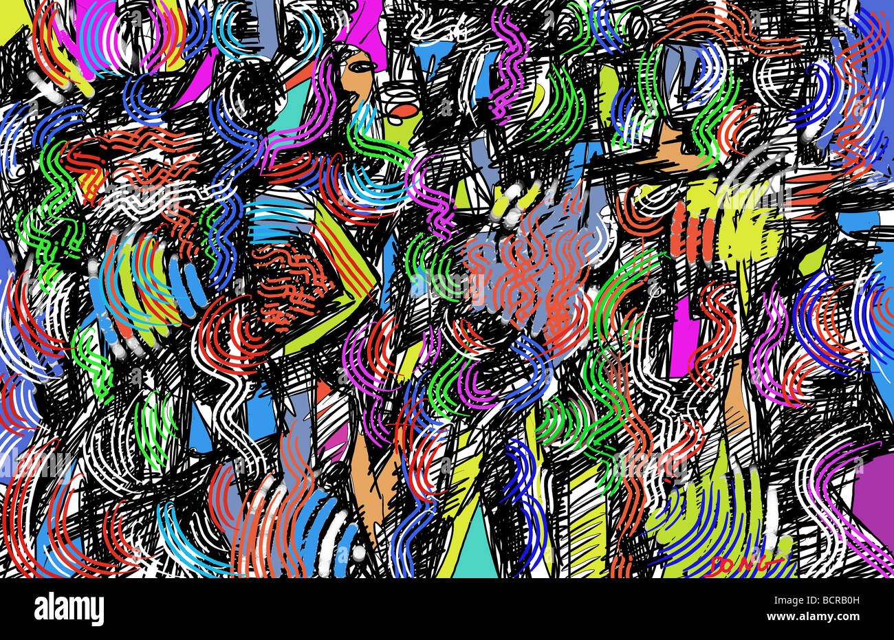 Computer graphics crowd people human hi-res stock photography and ...