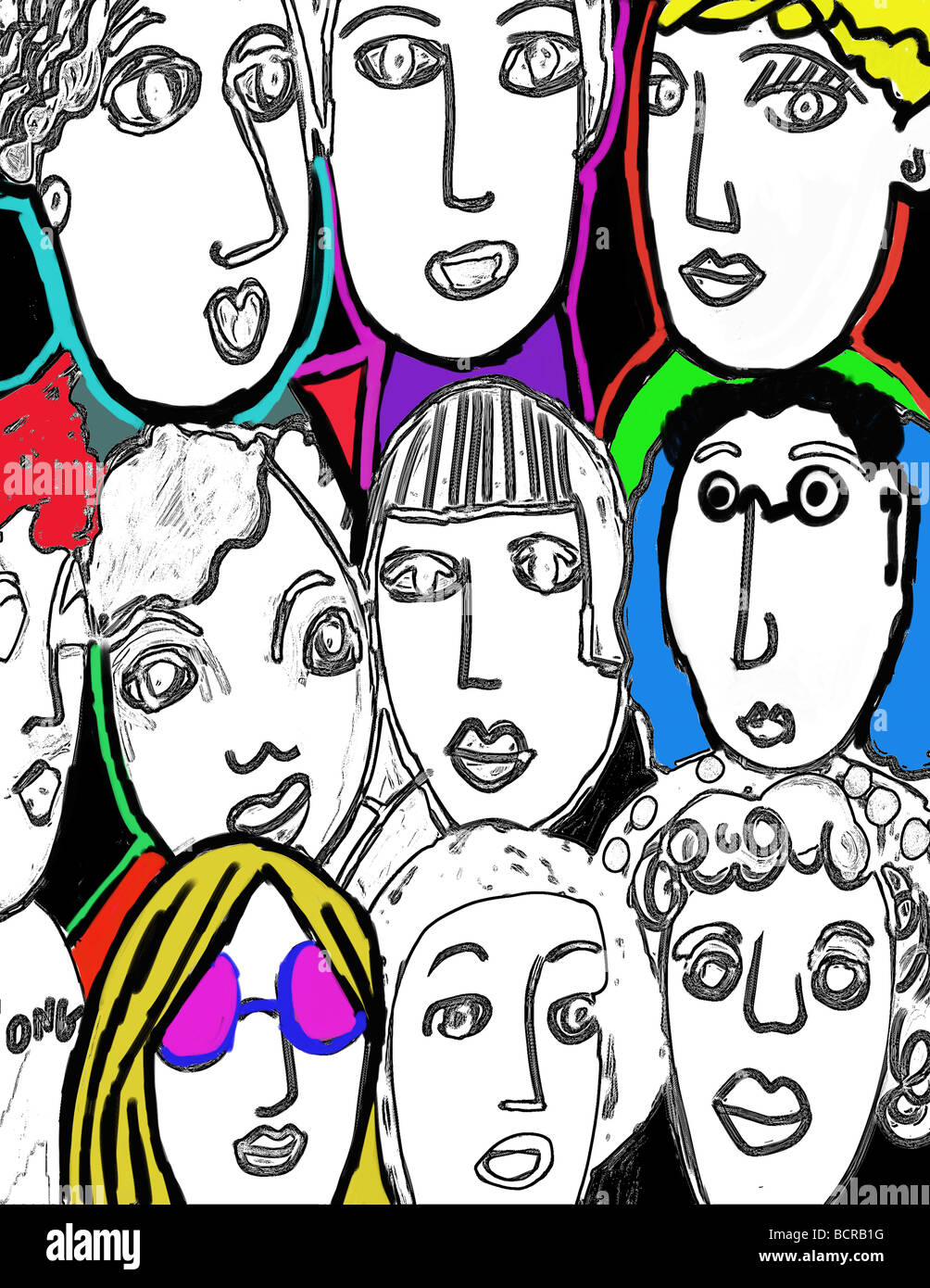 Computer graphics crowd people human hi-res stock photography and ...