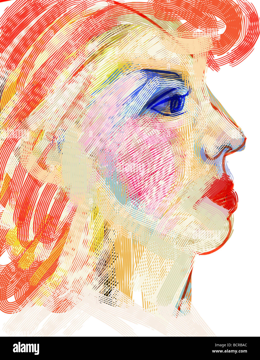 Head study, 2007, Diana Ong (b.1940/Chinese-American) Computer Graphics ...