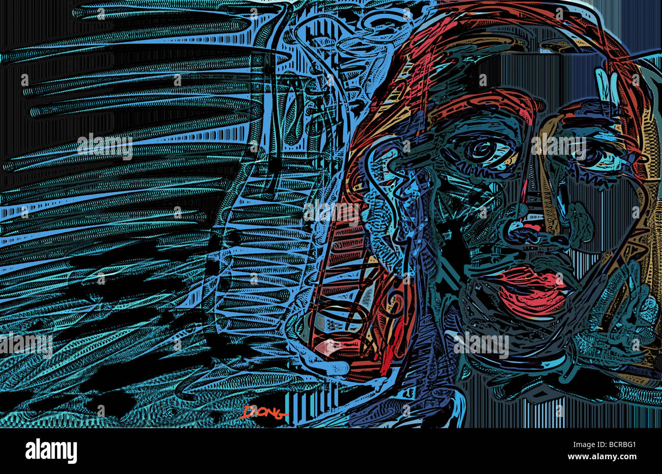 Portrait of Beth, 2008, Diana Ong (b.1940/Chinese-American) Computer ...