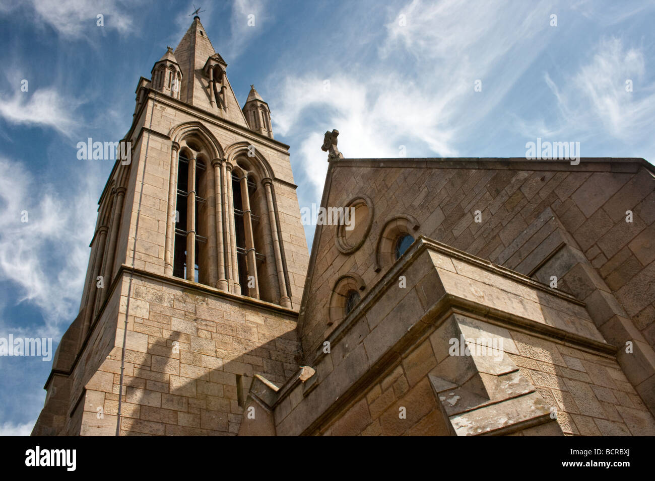 Interesting Angle on a Village Church Stock Photo - Alamy
