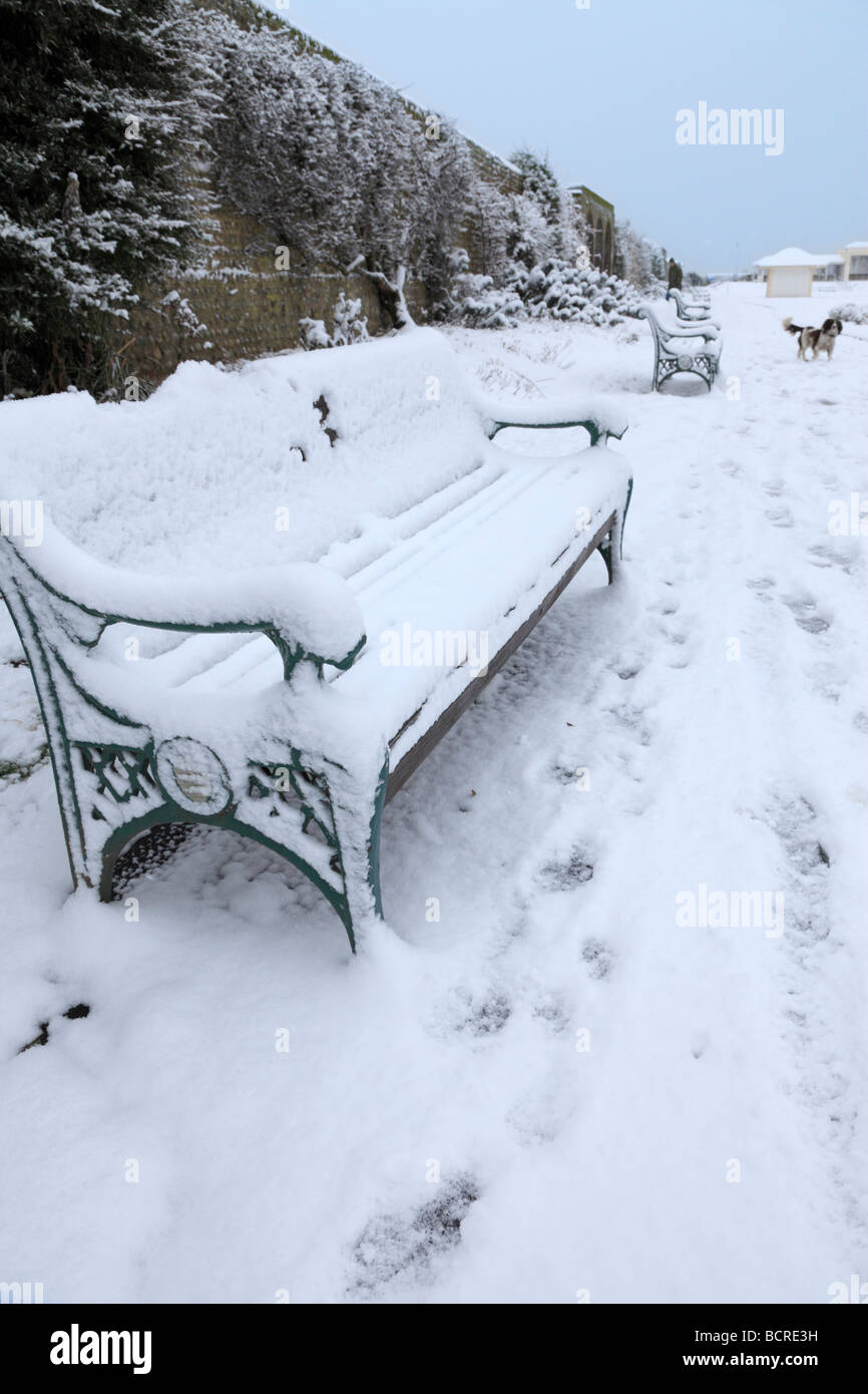 Winter Snow scene, Denton Garden, Worthing, West Sussex Stock Photo - Alamy