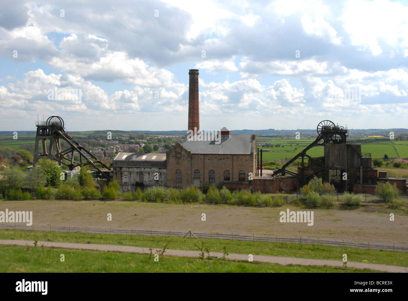 The old colliery at Pleasley in Derbyshire England that is being ...