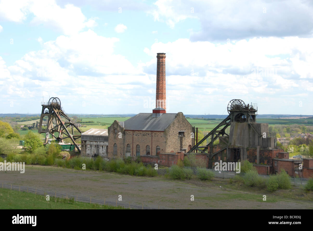 The old colliery at Pleasley in Derbyshire England that is being ...