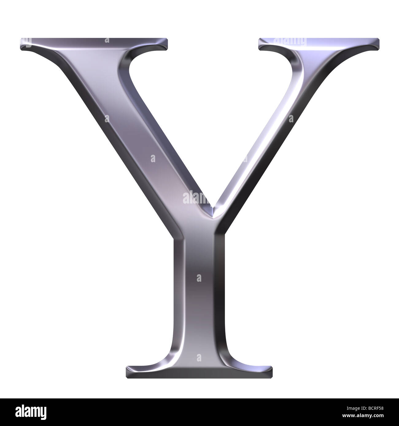 3d silver Greek letter Ypsilon Stock Photo - Alamy