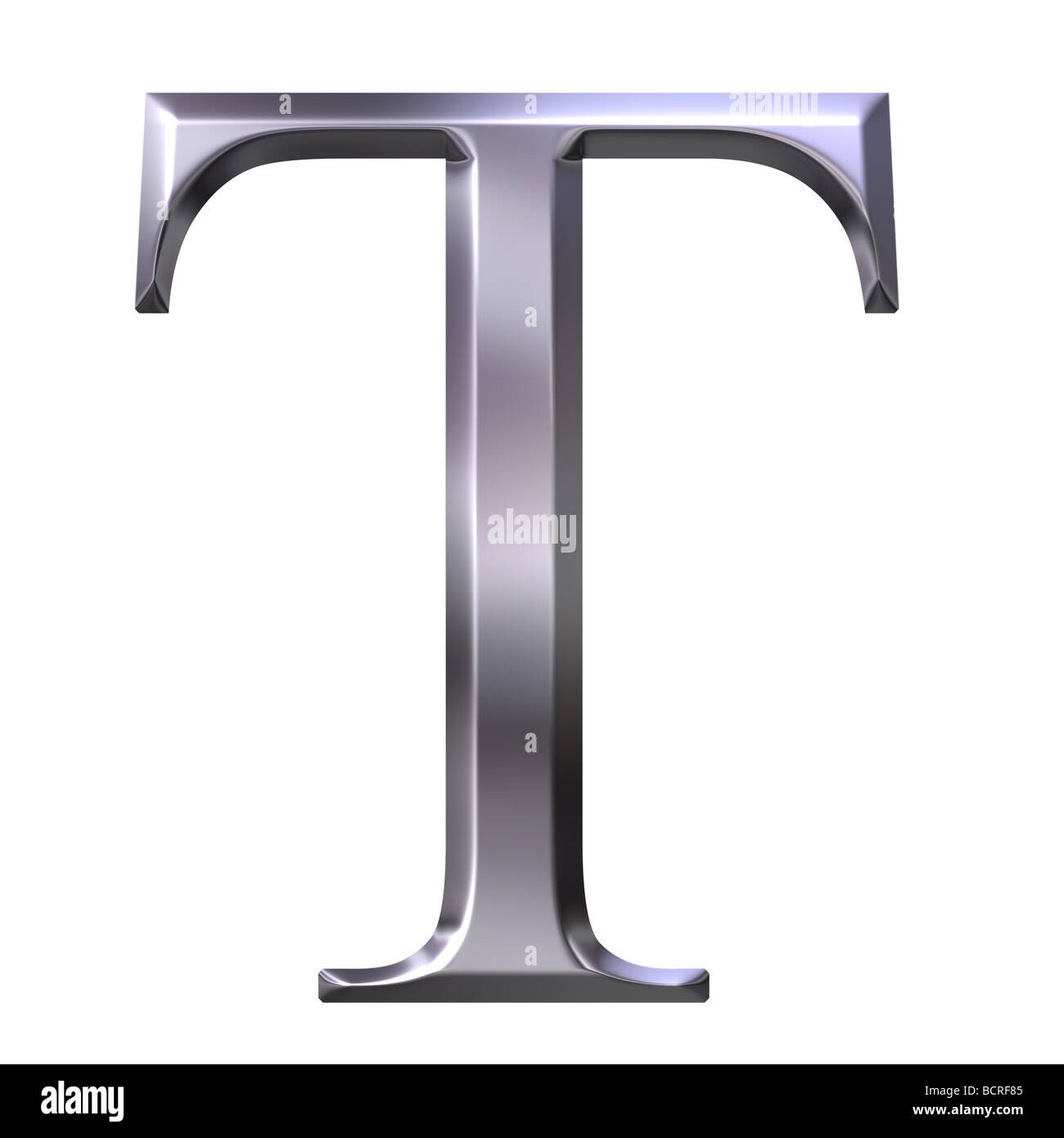 3d silver Greek letter Tau Stock Photo - Alamy